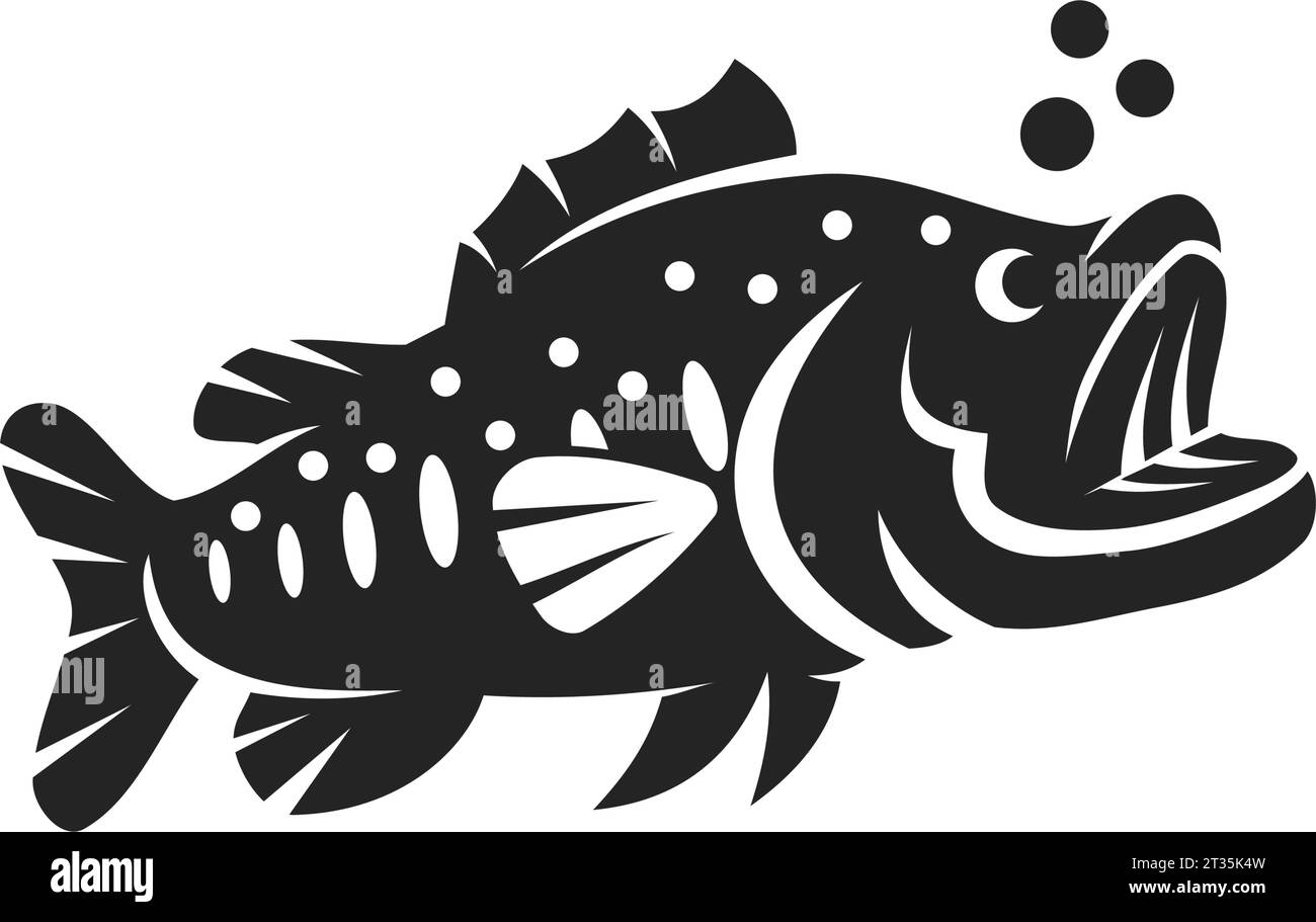 largemouth bass fish logo template Isolated. Brand Identity. Icon ...