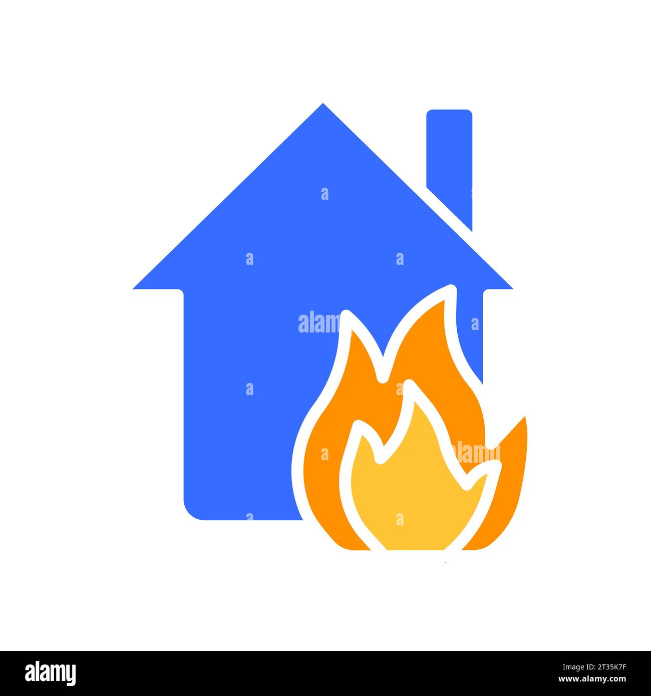 Fire in the house line icon. Fire safety, water, extinguishing, safety ...