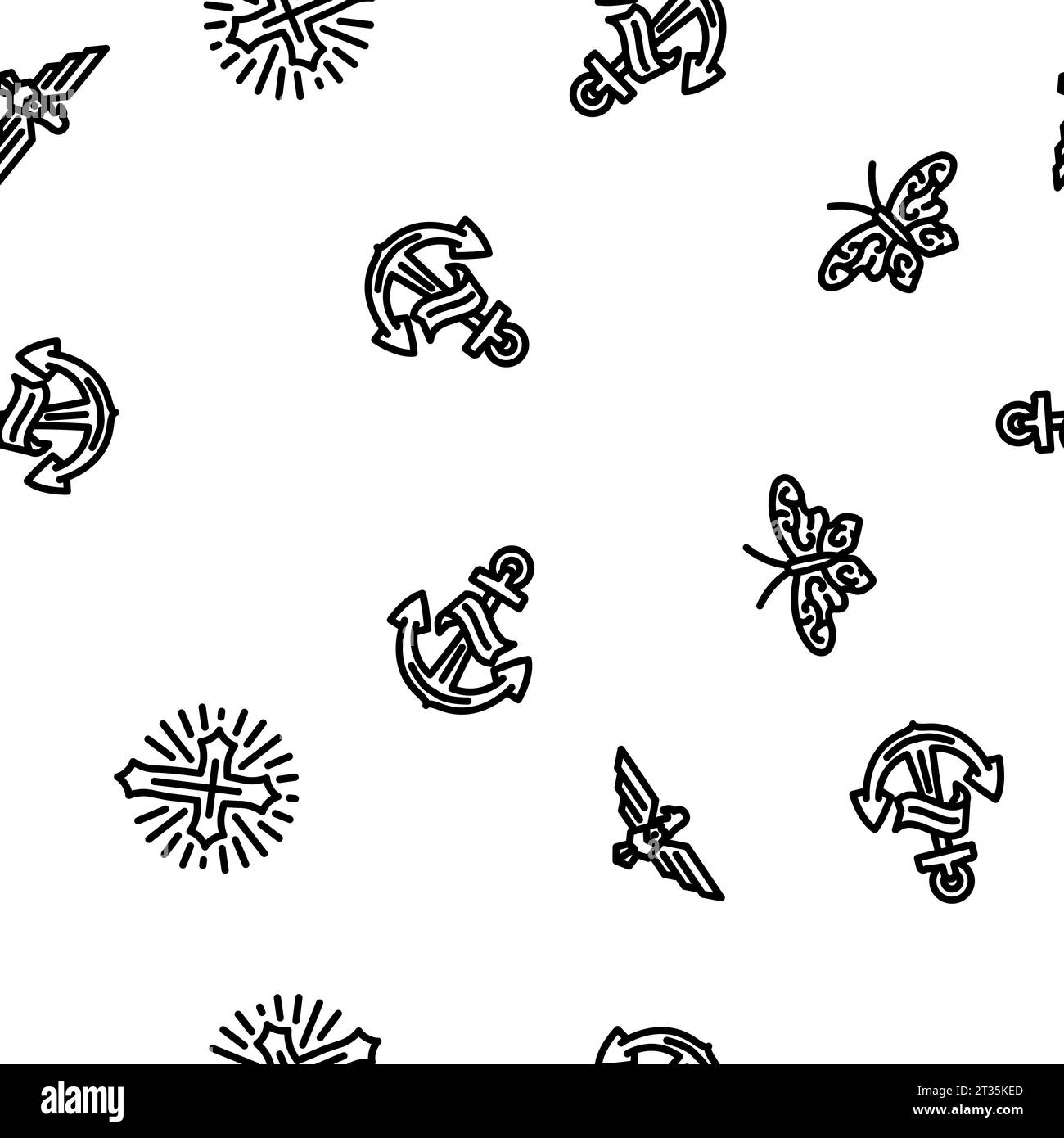 tattoo retro vintage seamless pattern vector Stock Vector Image & Art ...