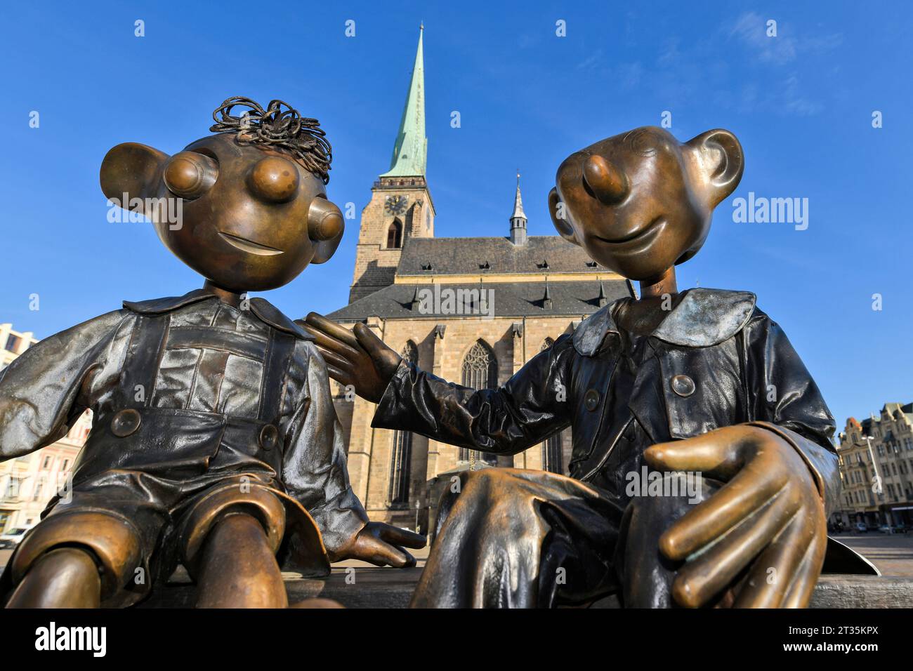 Pilsen, Czech Republic. 23rd Oct, 2023. After repairs, the bronze ...