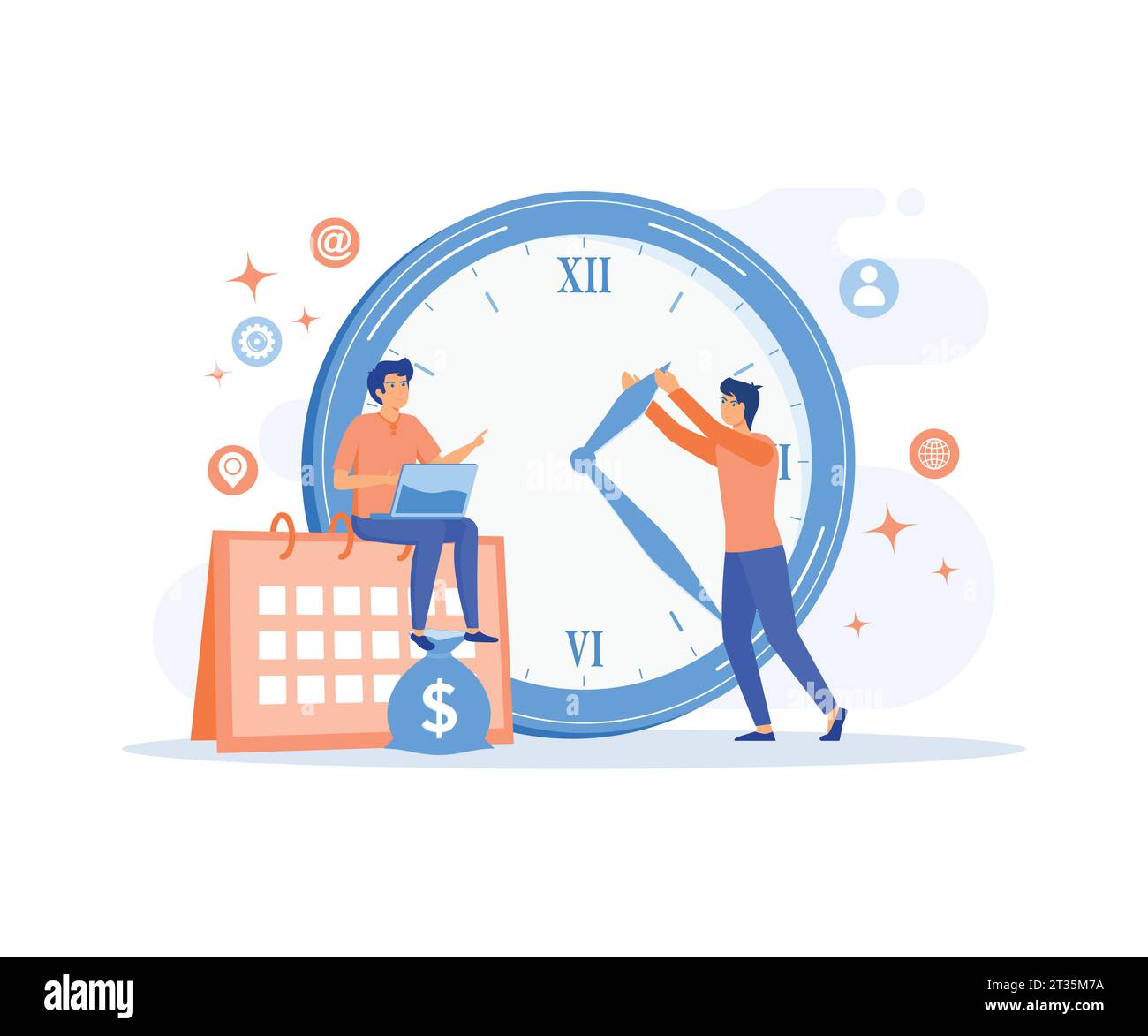 Time Management concept, Businessman Talking Time Management Business ...