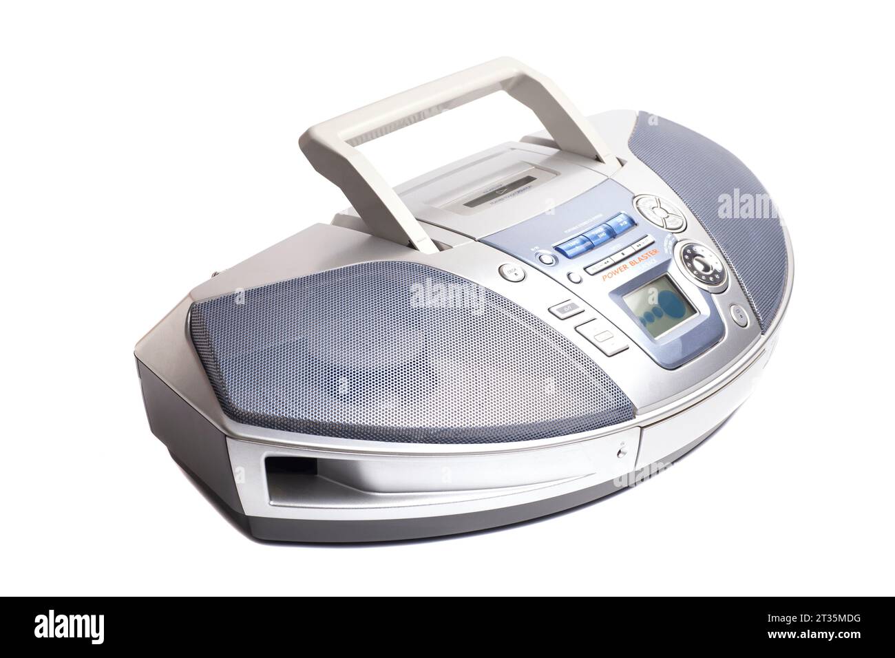 Portable Stereo CD Radio Cassette Recorder isolated on white Stock ...