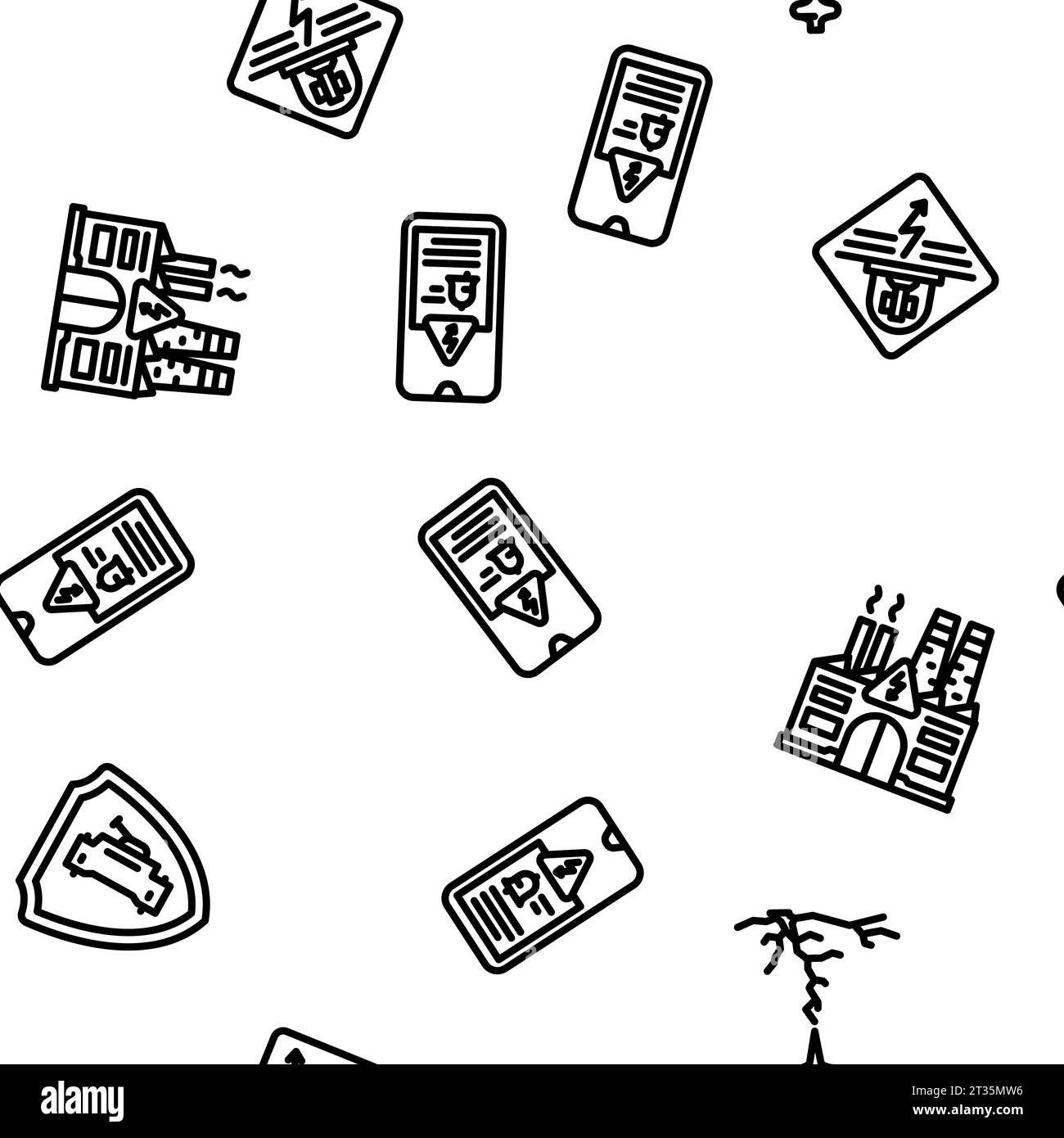 electrical danger voltage seamless pattern vector Stock Vector Image ...