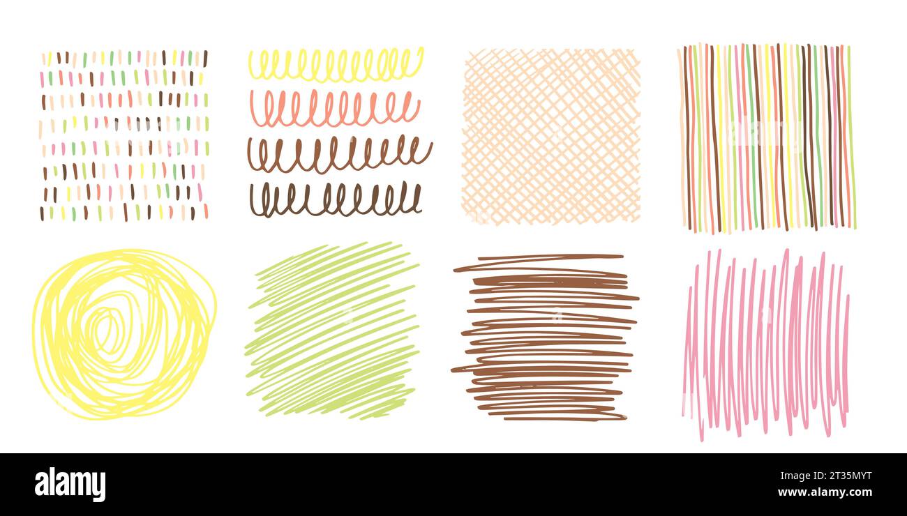 Set Pattern, line hand drawn texture. Hatch drawing pen ink crosshatch ...