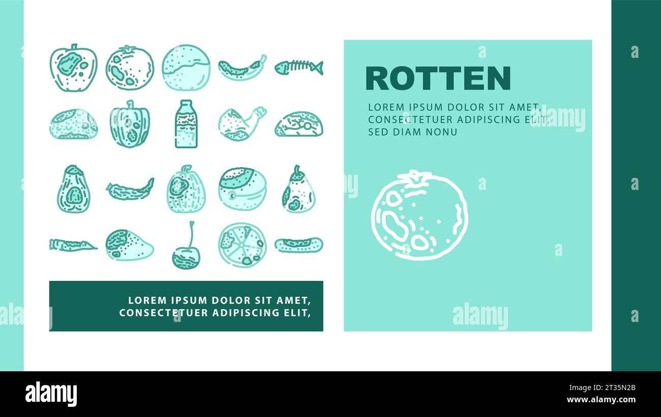 rotten food waste landing header vector Stock Vector Image & Art - Alamy
