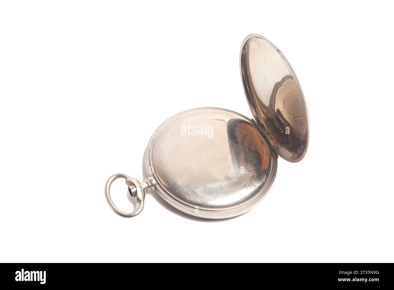 Vintage pocket watch isolated on white background Stock Photo - Alamy