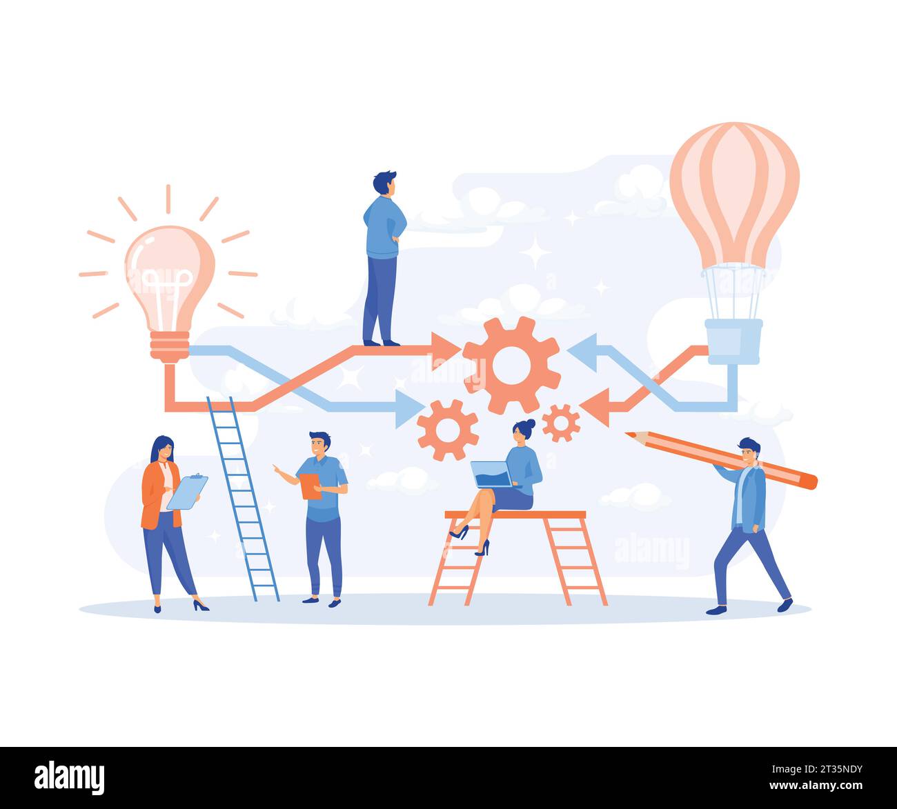 Collaborating vector vectors hi-res stock photography and images - Alamy