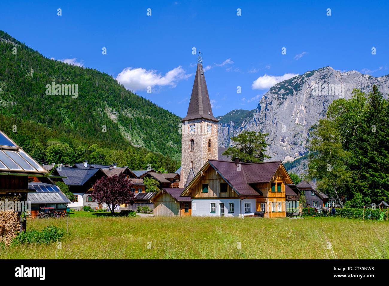 Austria, Styria, Altaussee, Mountain village in Salzkammergut Stock ...