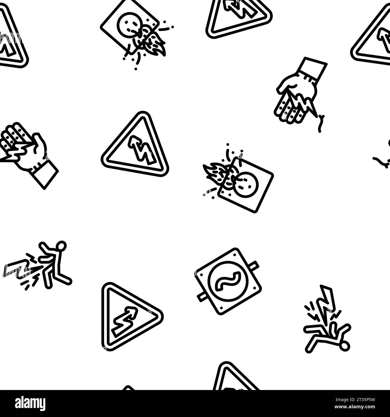 electrical danger voltage seamless pattern vector Stock Vector Image ...