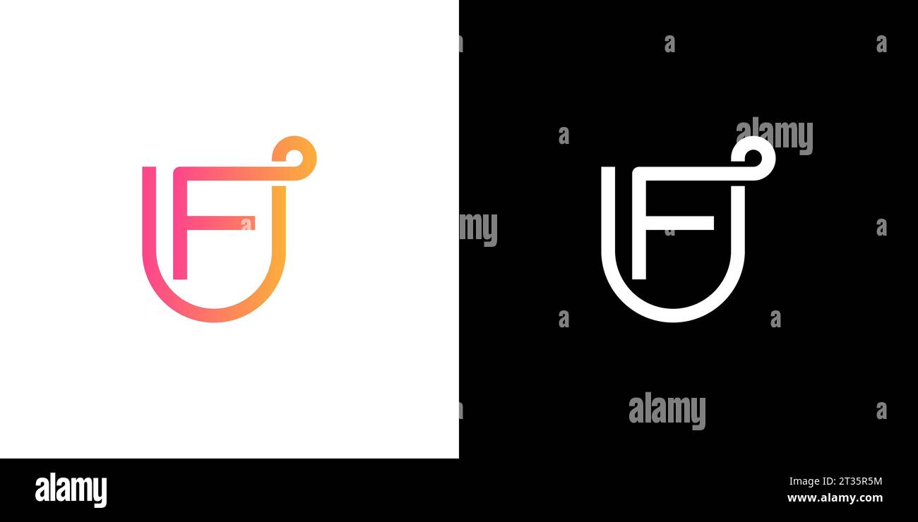 UF, FU, Logo, Monogram, Initial, Letter, Icon, Vector, Alphabet logo ...