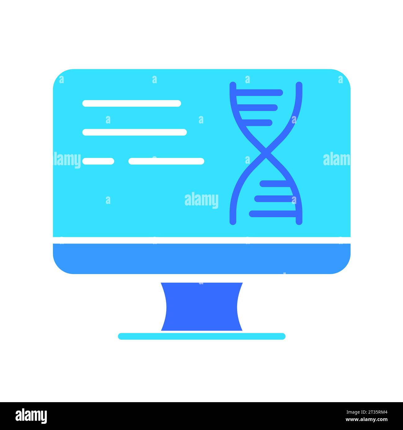 Monitor with DNA line icon. Technology, gaming, training, personal ...