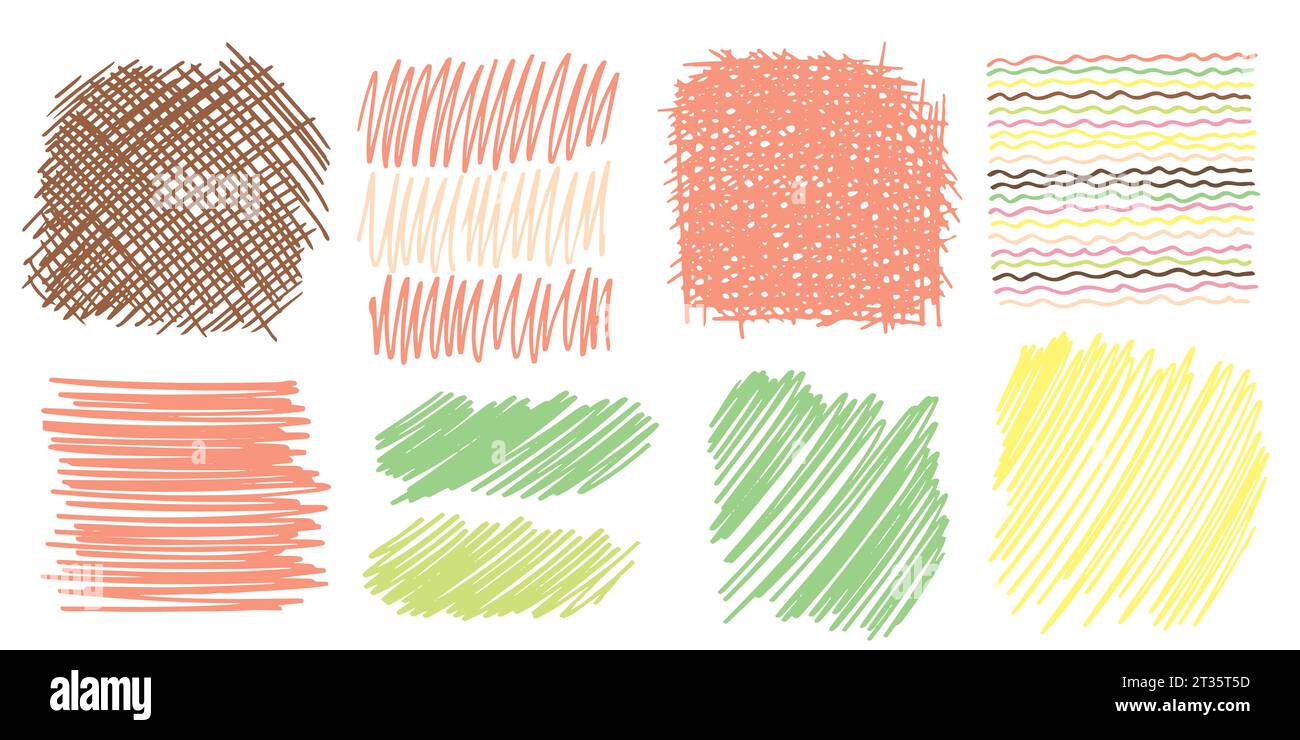 Set Pattern, line hand drawn texture. Hatch drawing pen ink crosshatch ...