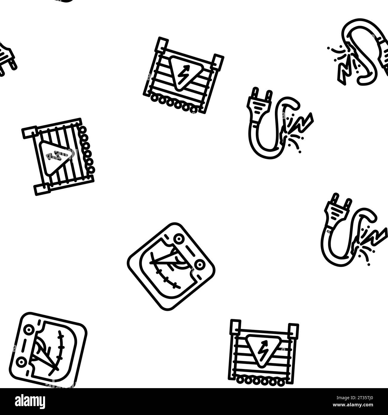 electrical danger voltage seamless pattern vector Stock Vector Image ...