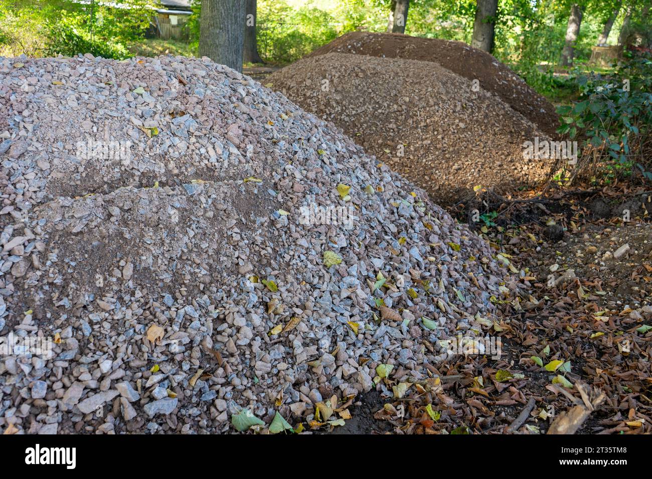 Pile of frost protection and topsoil on a construction site Stock Photo ...