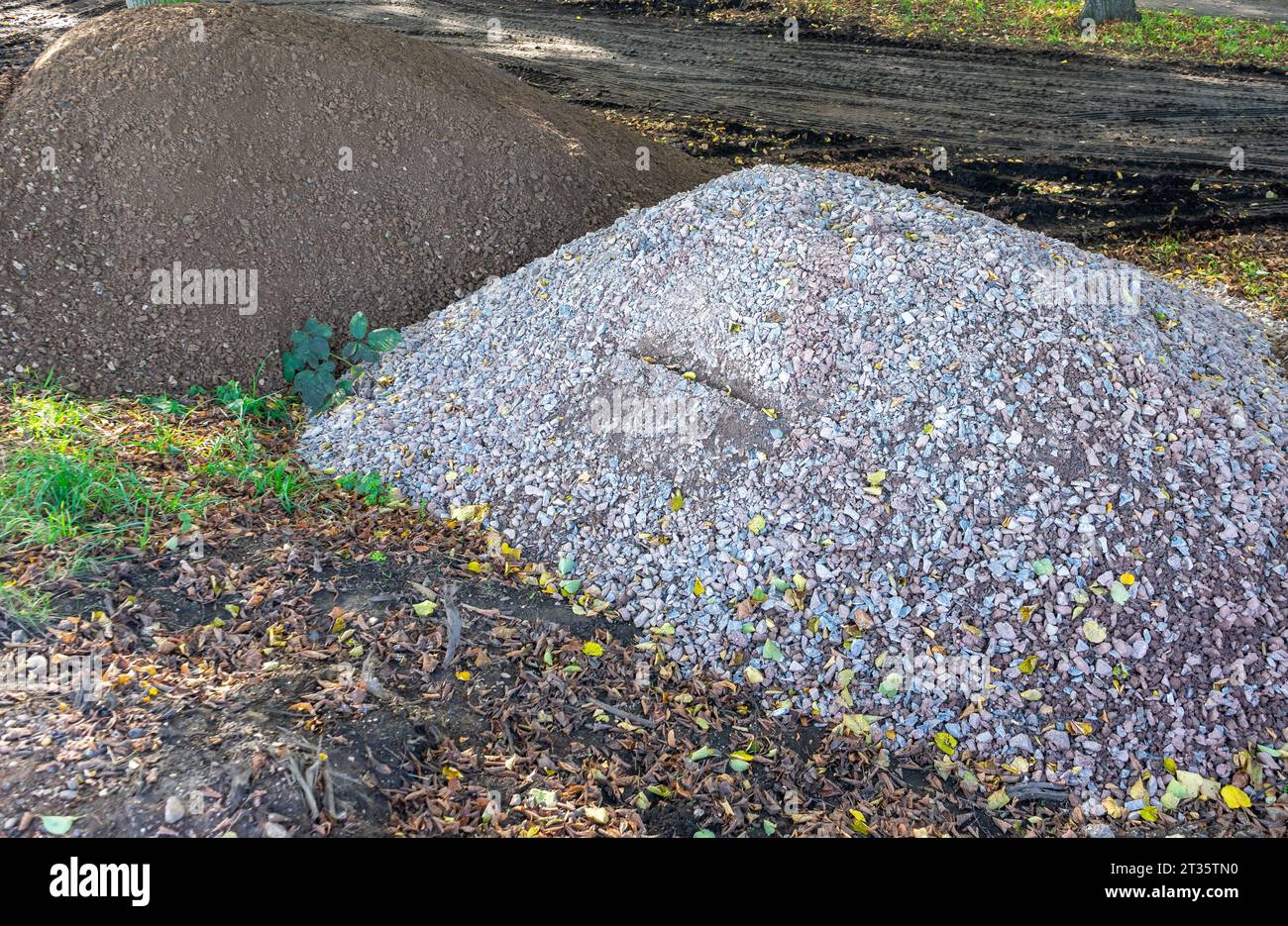 Pebble heap on construction site hi-res stock photography and images ...