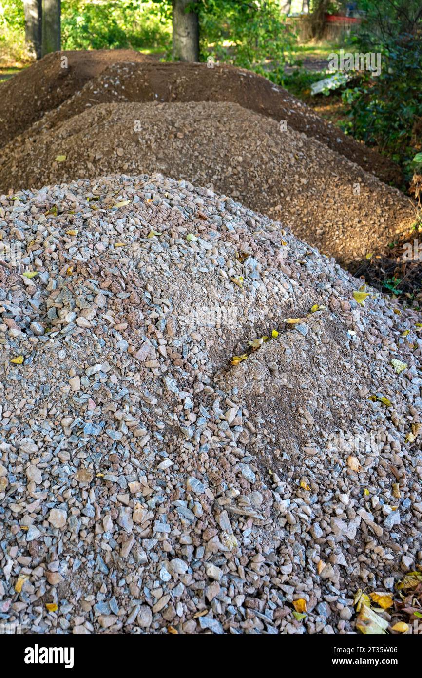 Pile of frost protection and topsoil on a construction site Stock Photo ...
