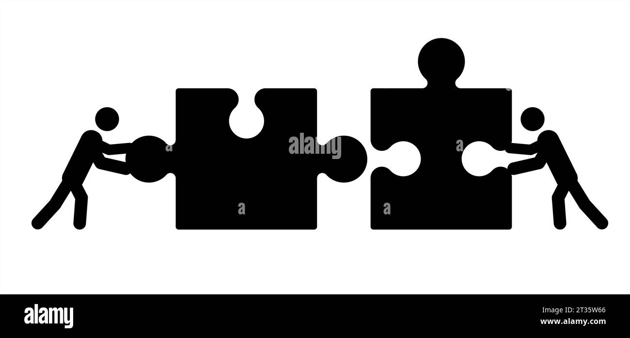 Connecting Puzzle Elements Teamwork Jigsaw Puzzle Pieces Connection Line Pattern Puzzle