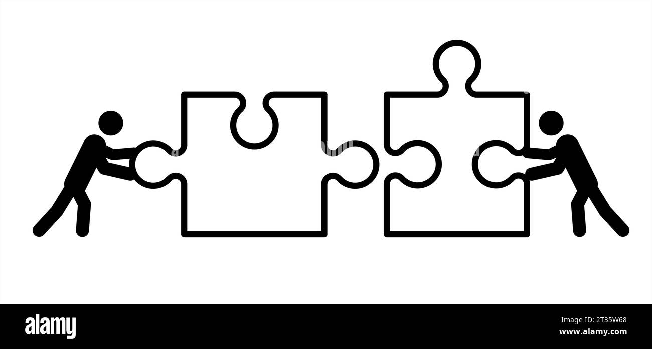 Connecting Puzzle Elements Teamwork Jigsaw Puzzle Pieces Connection Line Pattern Puzzle