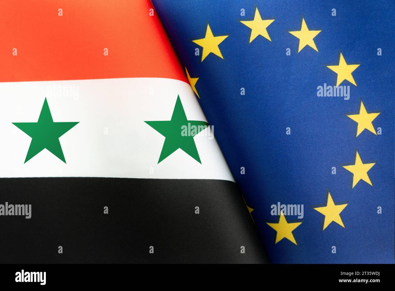 Flags of the Egypt, European union. The concept of international ...