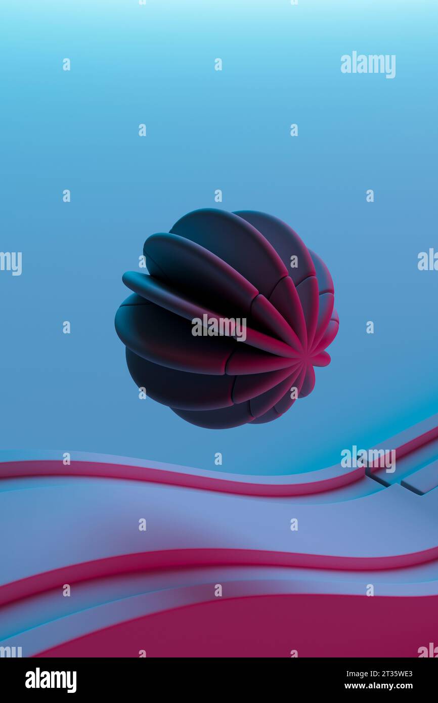 3D render of spherical object bouncing along toy track Stock Photo - Alamy