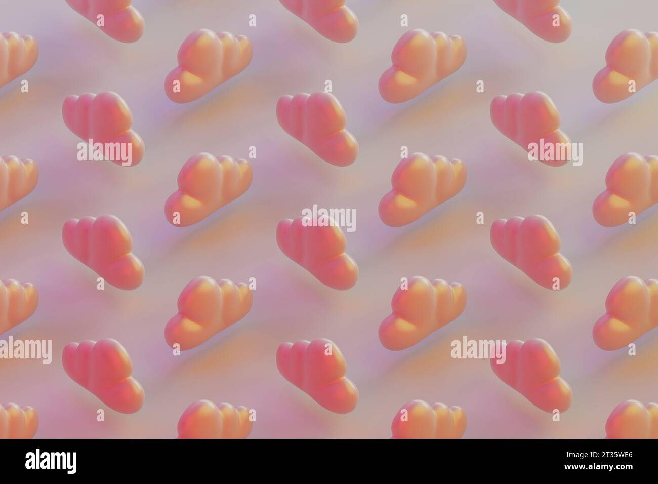 3D pattern of rows of simple clouds Stock Photo - Alamy
