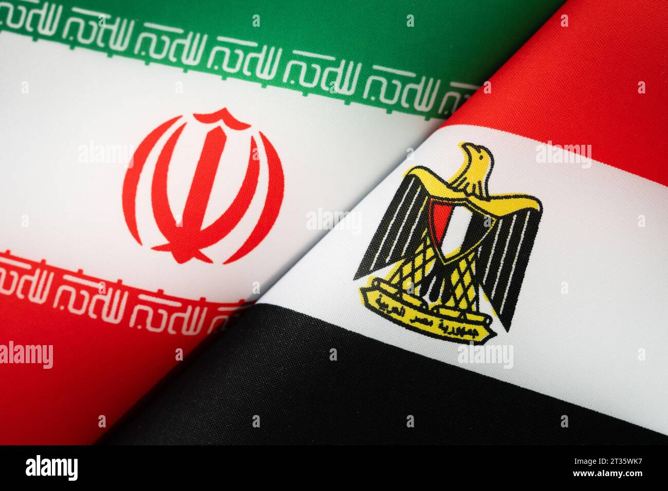 Flags of the Egypt, iran. The concept of international relations ...