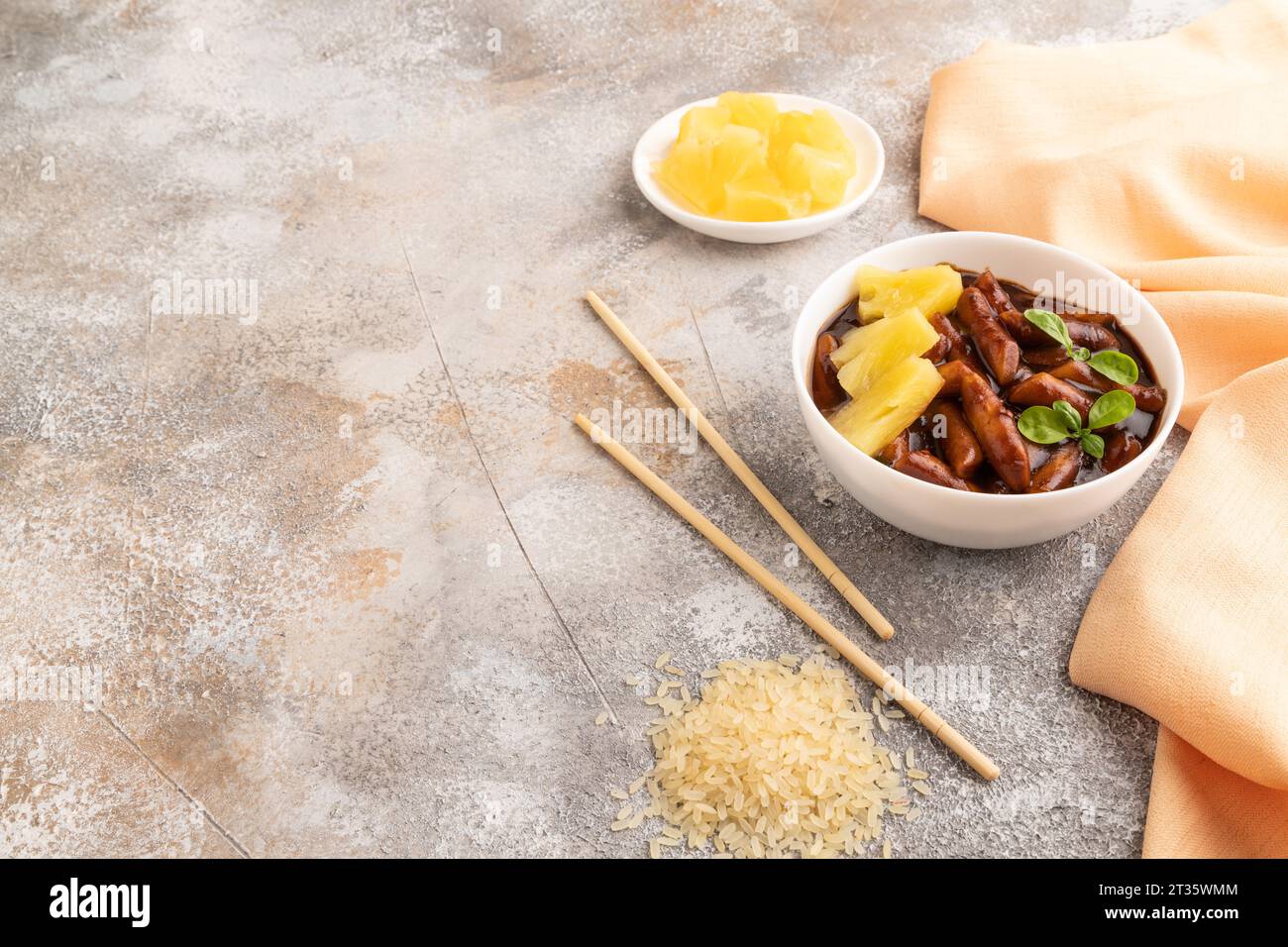 Tteokbokki or Topokki, fried rice cake stick, popular Korean street ...