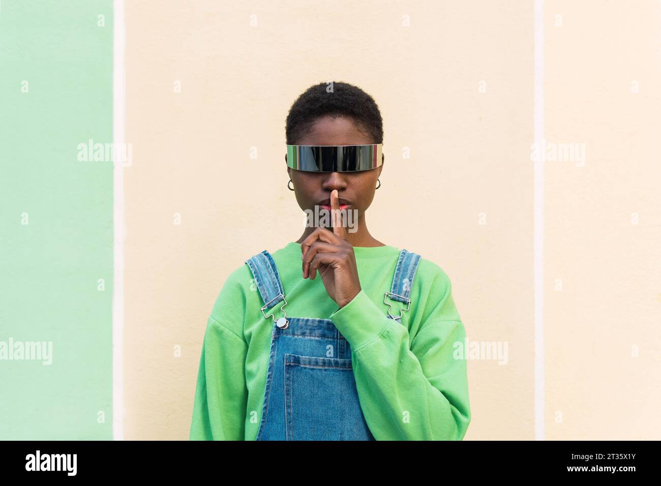 Woman wearing green sweater glasses hi-res stock photography and images ...