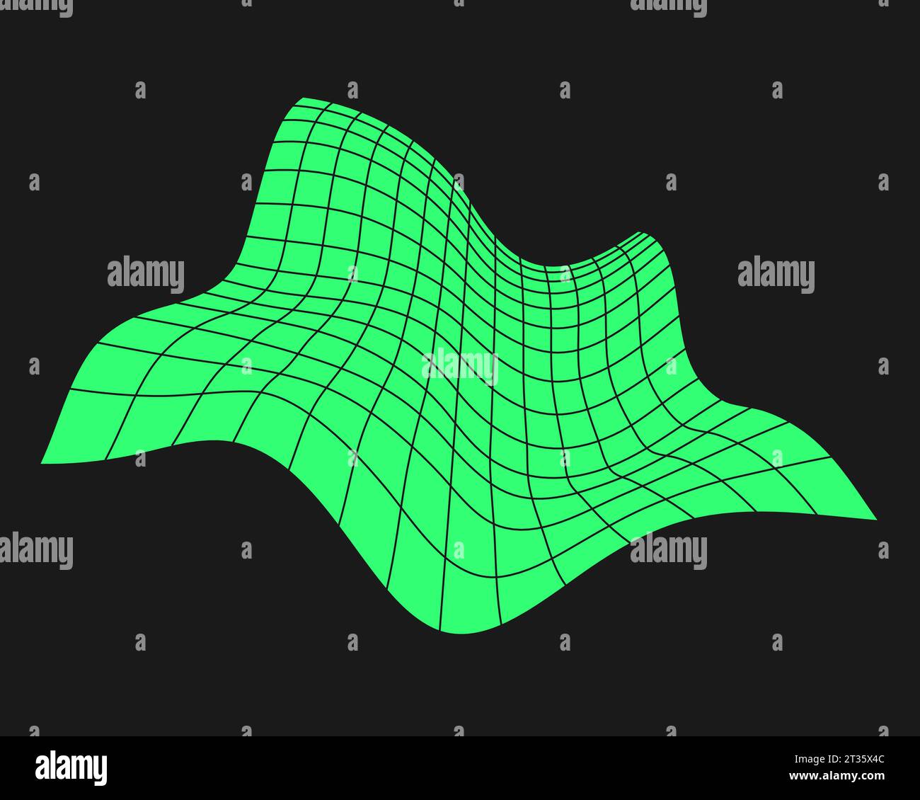 Distorted cyber grid. Cyberpunk geometry element y2k style. Isolated ...