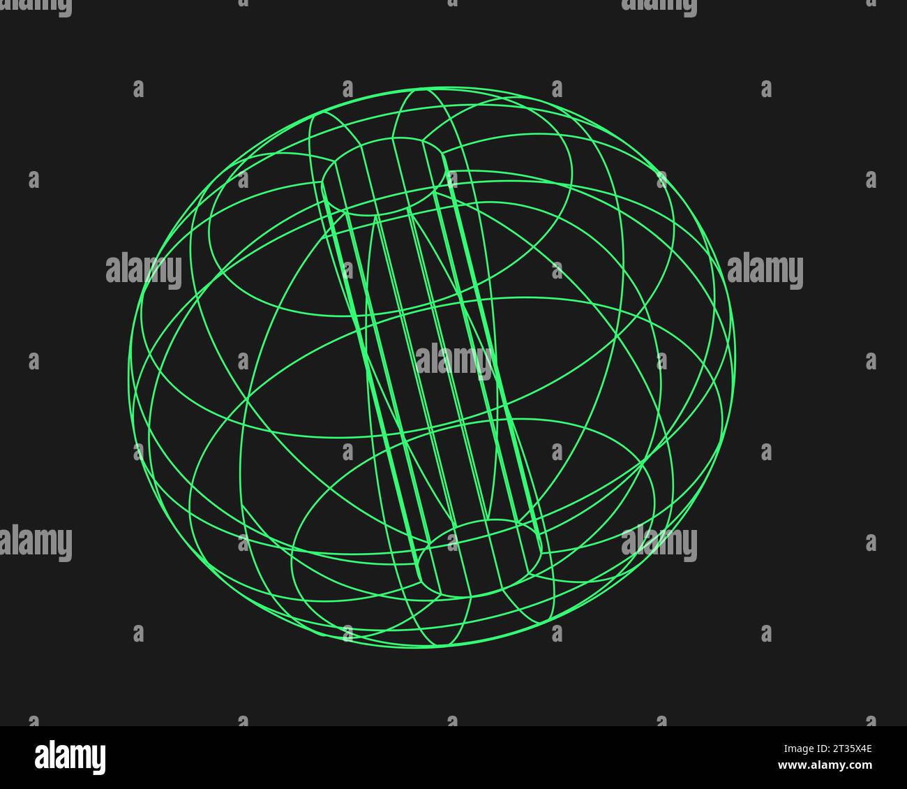 Cyber geometry y2k element. Cyberpunk shape. Isolated style on black ...