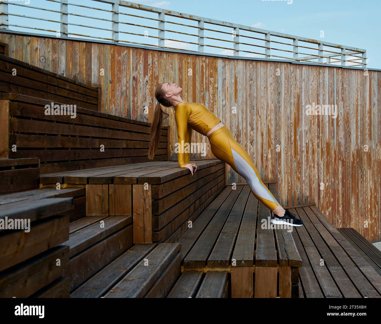 Woman doing side steps training hi-res stock photography and images - Alamy