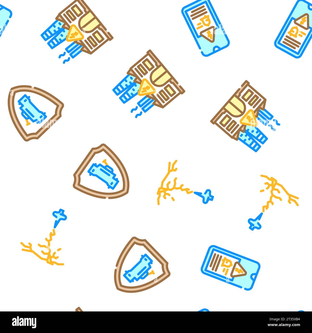 electrical danger voltage seamless pattern vector Stock Vector Image ...