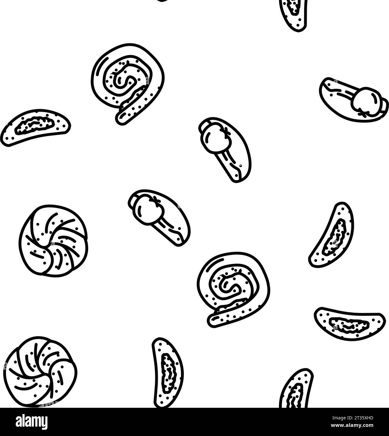 bun bread burger hamburger vector seamless pattern Stock Vector Image ...