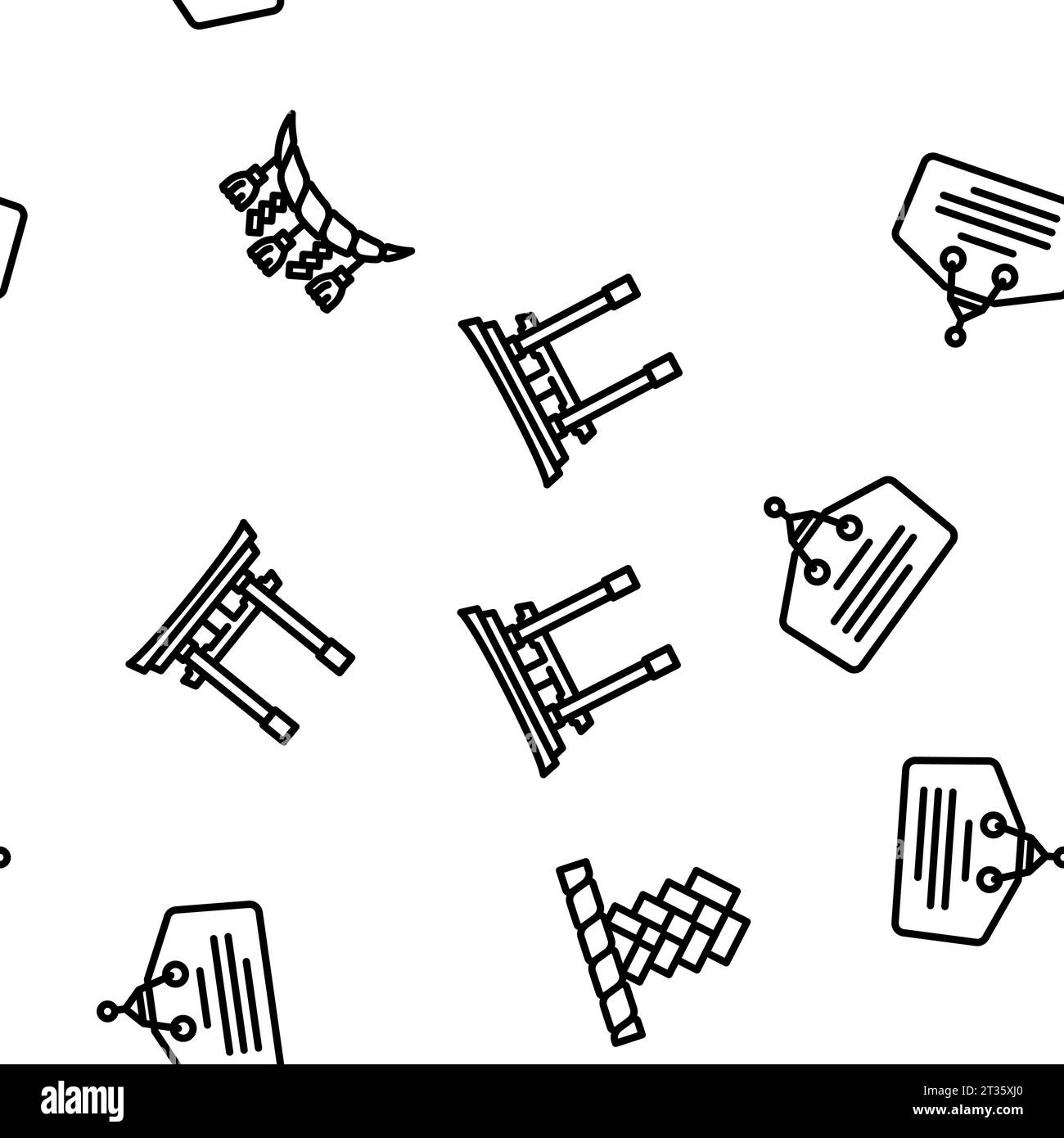 shinto japan shrine travel vector seamless pattern Stock Vector Image ...