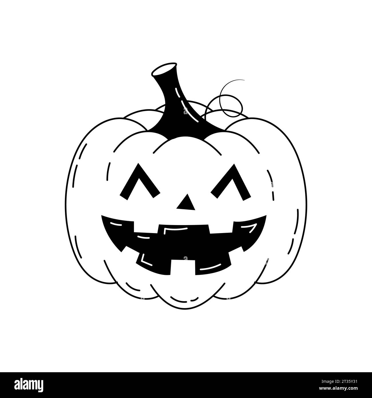 Evil pumpkin in outline Cut Out Stock Images & Pictures - Alamy