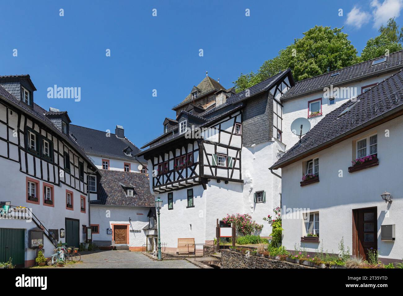 Germany, North Rhine Westphalia, Blankenheim, Historic half-timbered ...