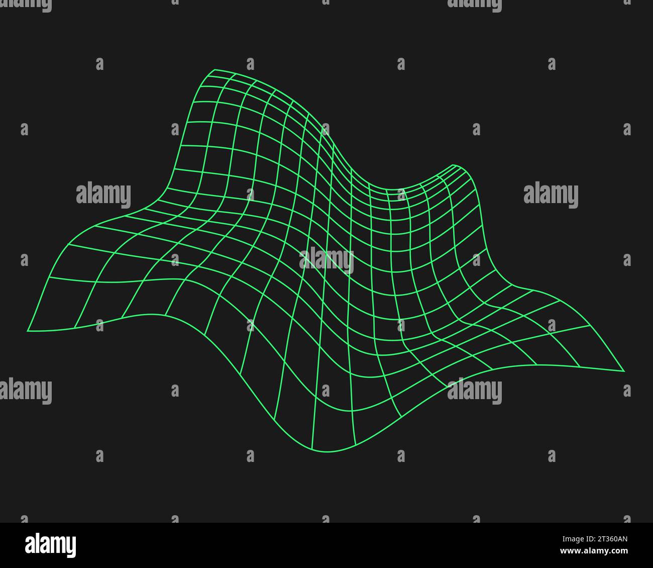 Distorted cyber grid. Cyberpunk geometry element y2k style. Isolated ...