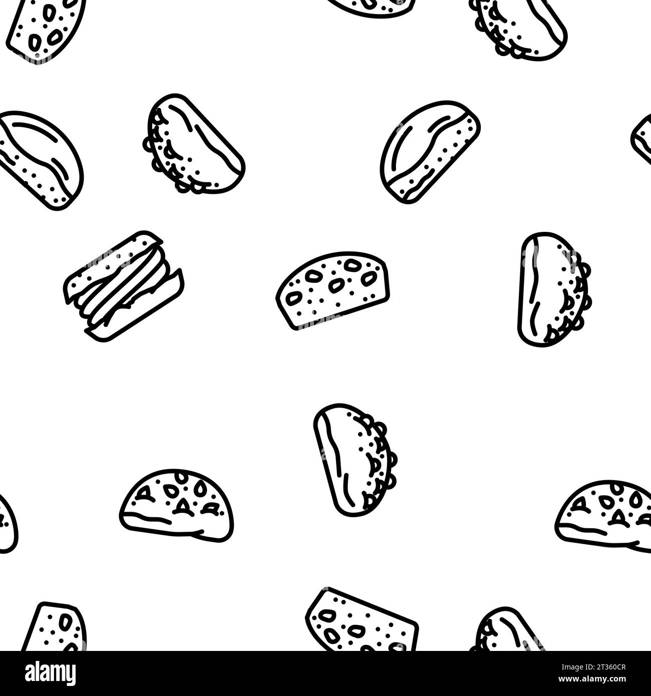 bun bread burger hamburger vector seamless pattern Stock Vector Image ...