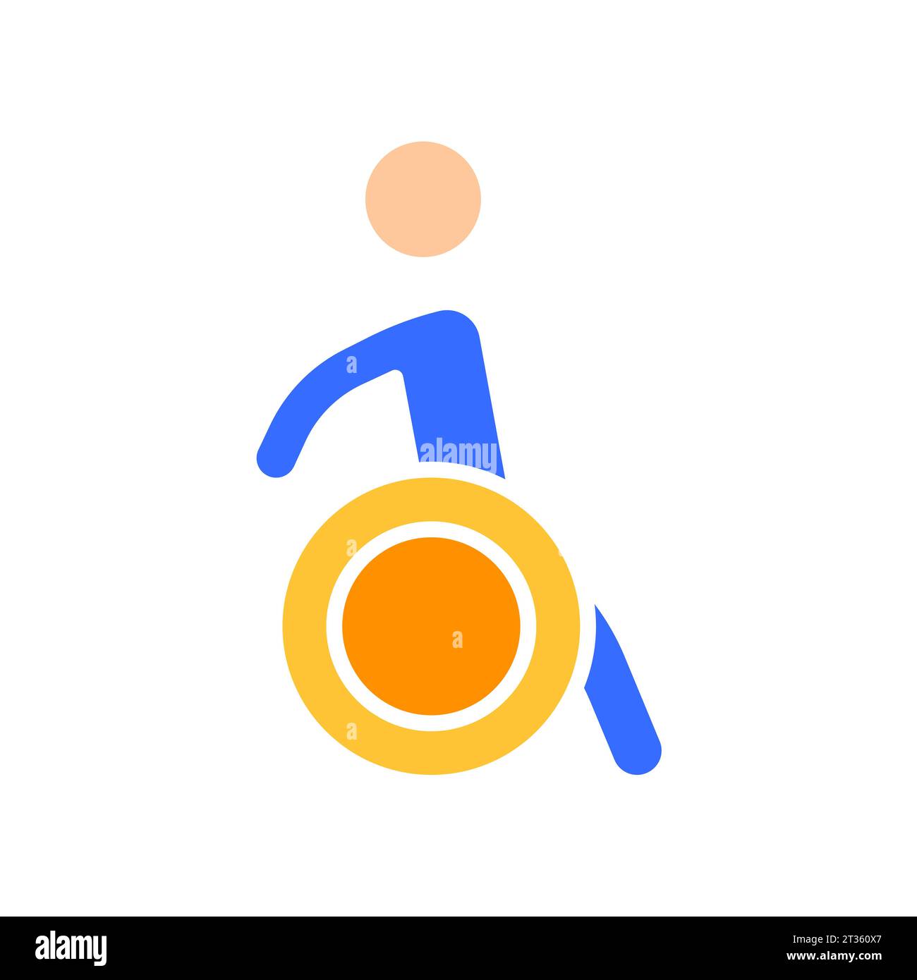 Man on a wheelchair line icon. People with disabilities, treatment ...