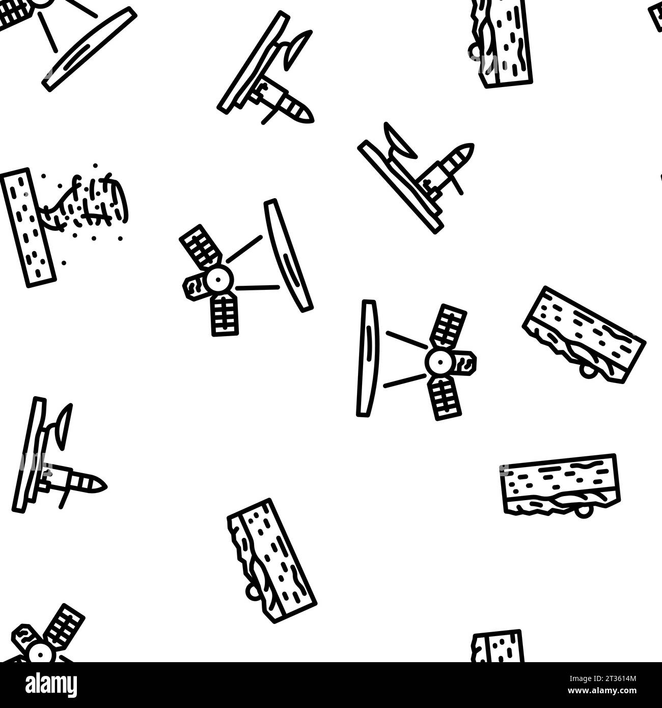 mars planet science space cosmos vector seamless pattern Stock Vector ...