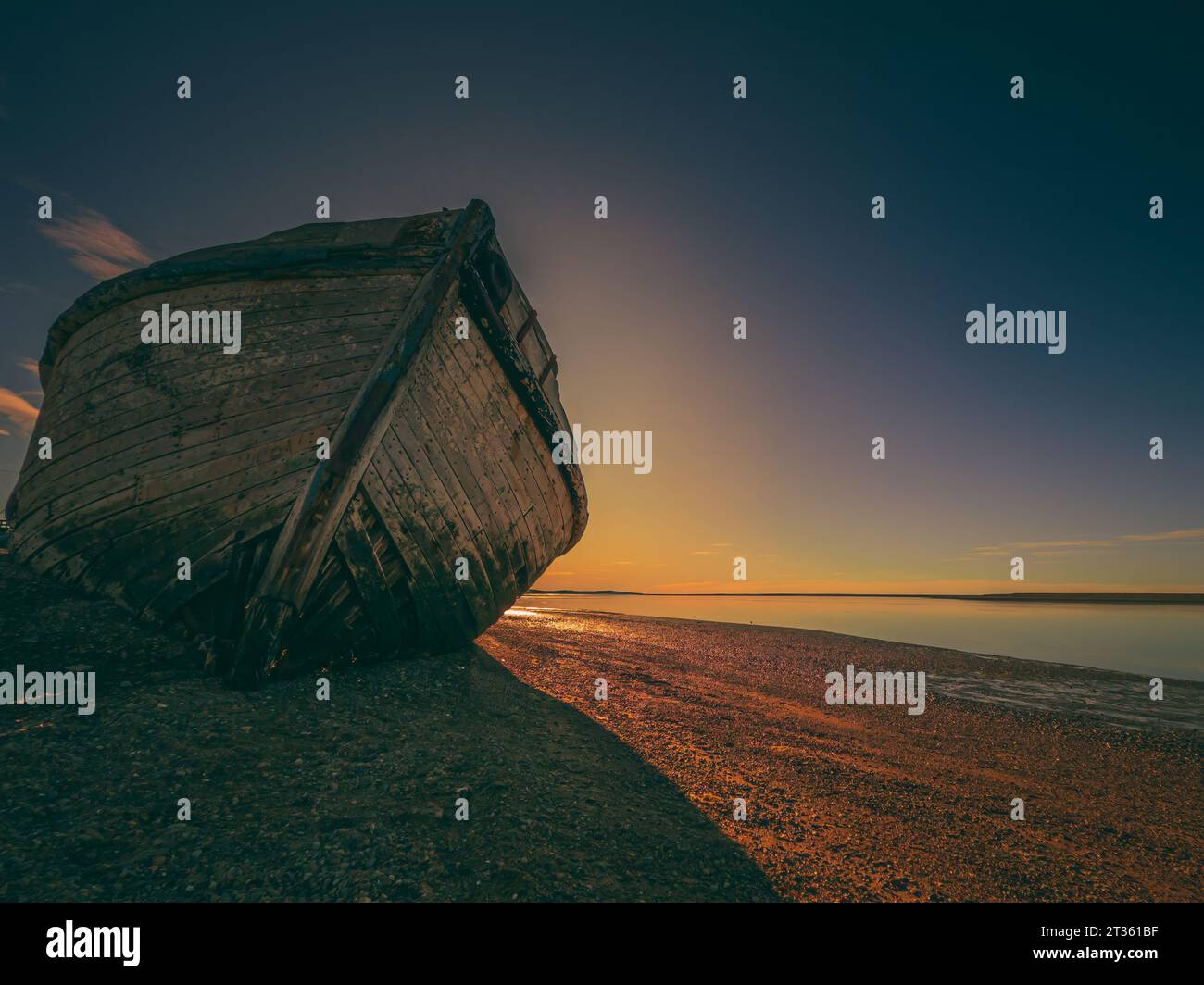 Fishing boat on beach destroyed hi-res stock photography and images - Alamy