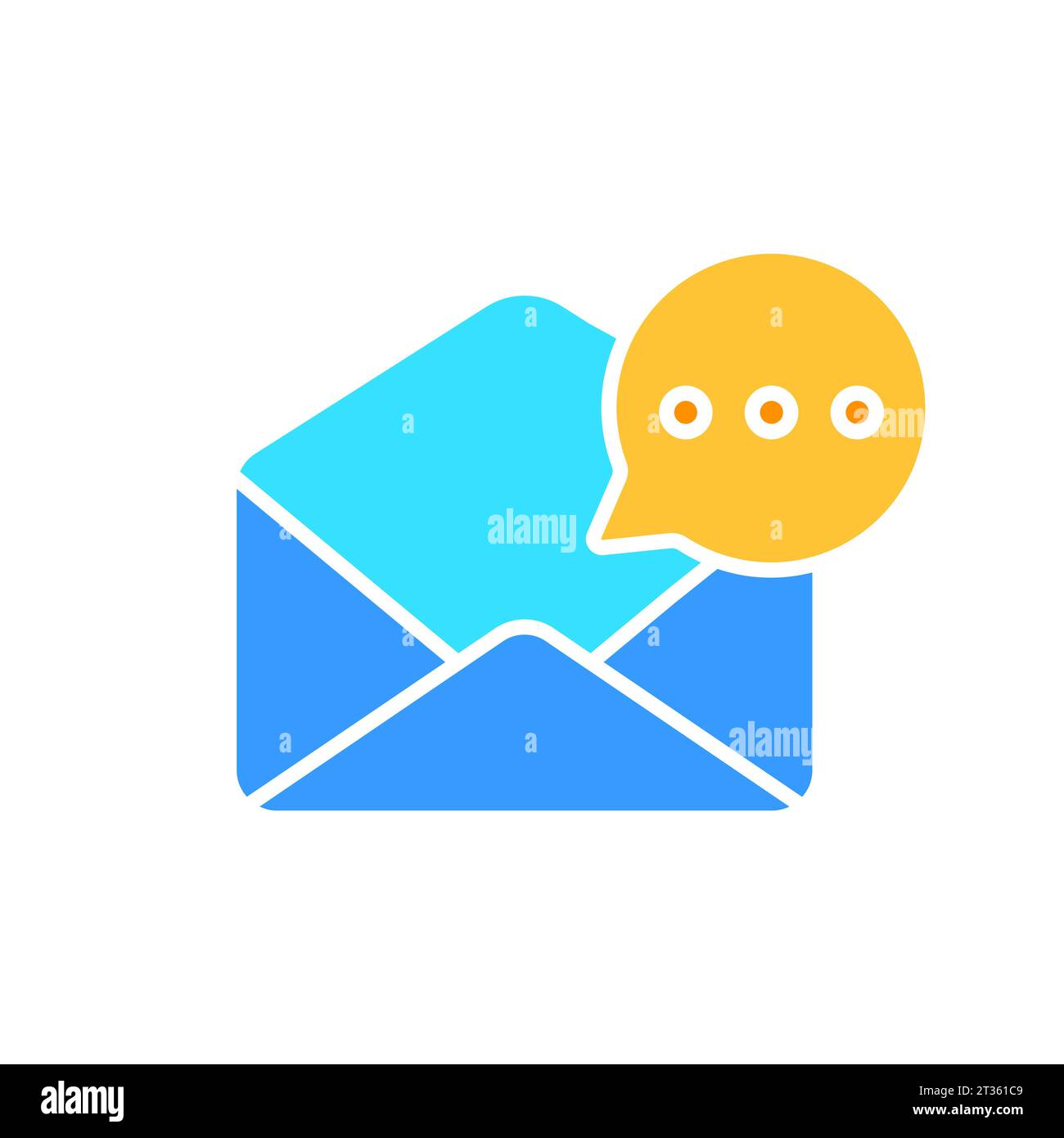 Message with three dots line icon. Letter, email, envelope, text ...