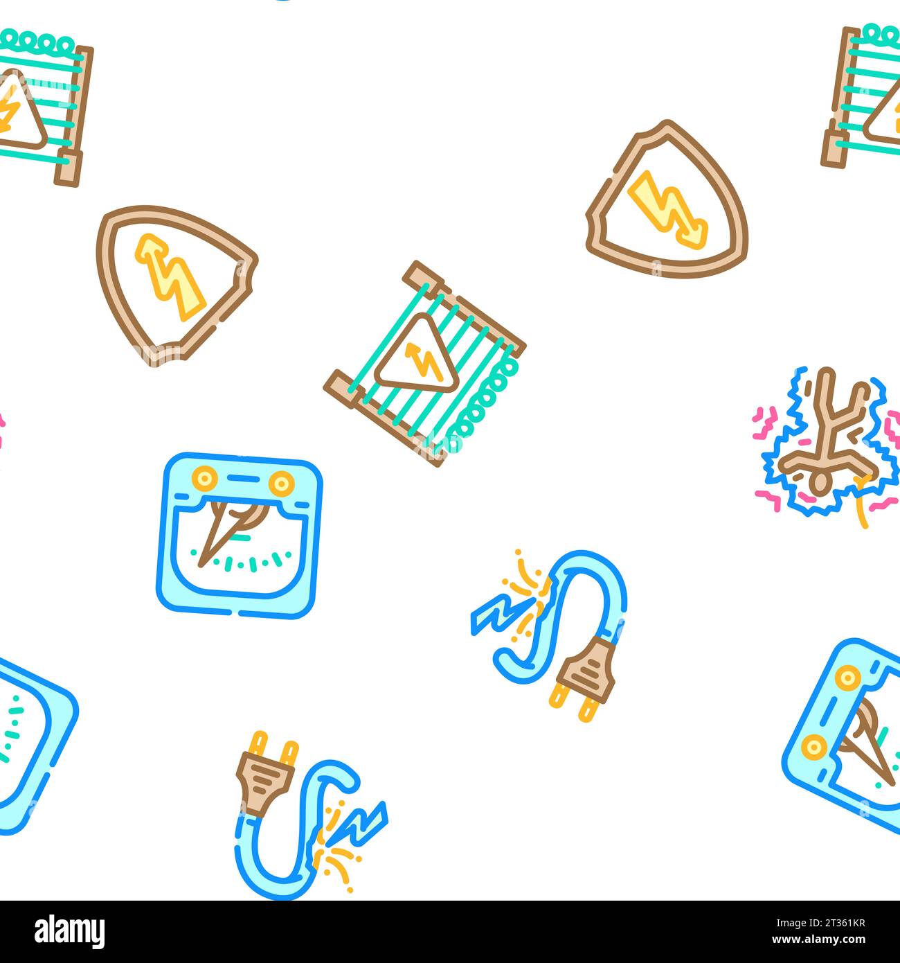 electrical danger voltage seamless pattern vector Stock Vector Image ...