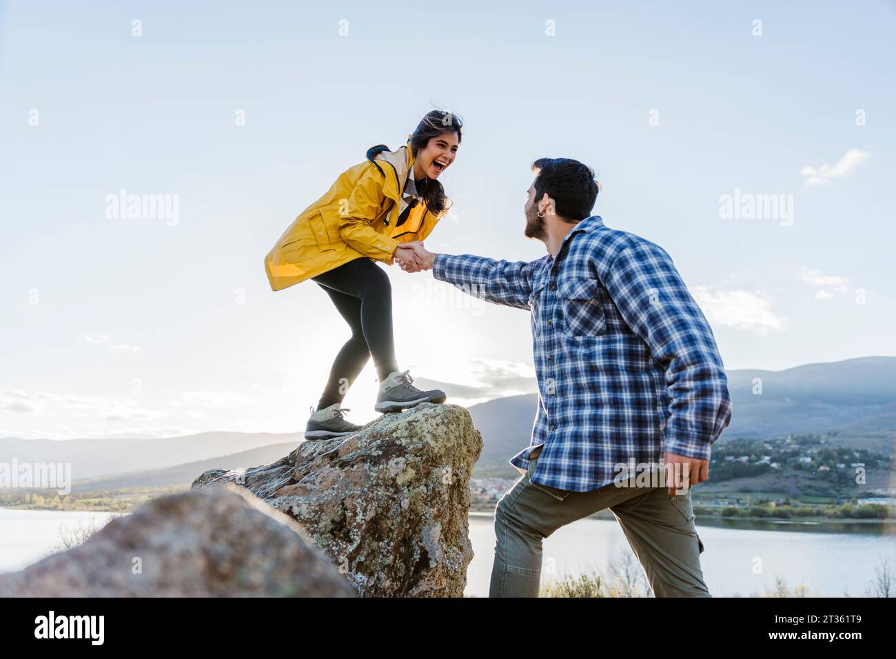 Man woman rock climbing spain hi-res stock photography and images - Alamy