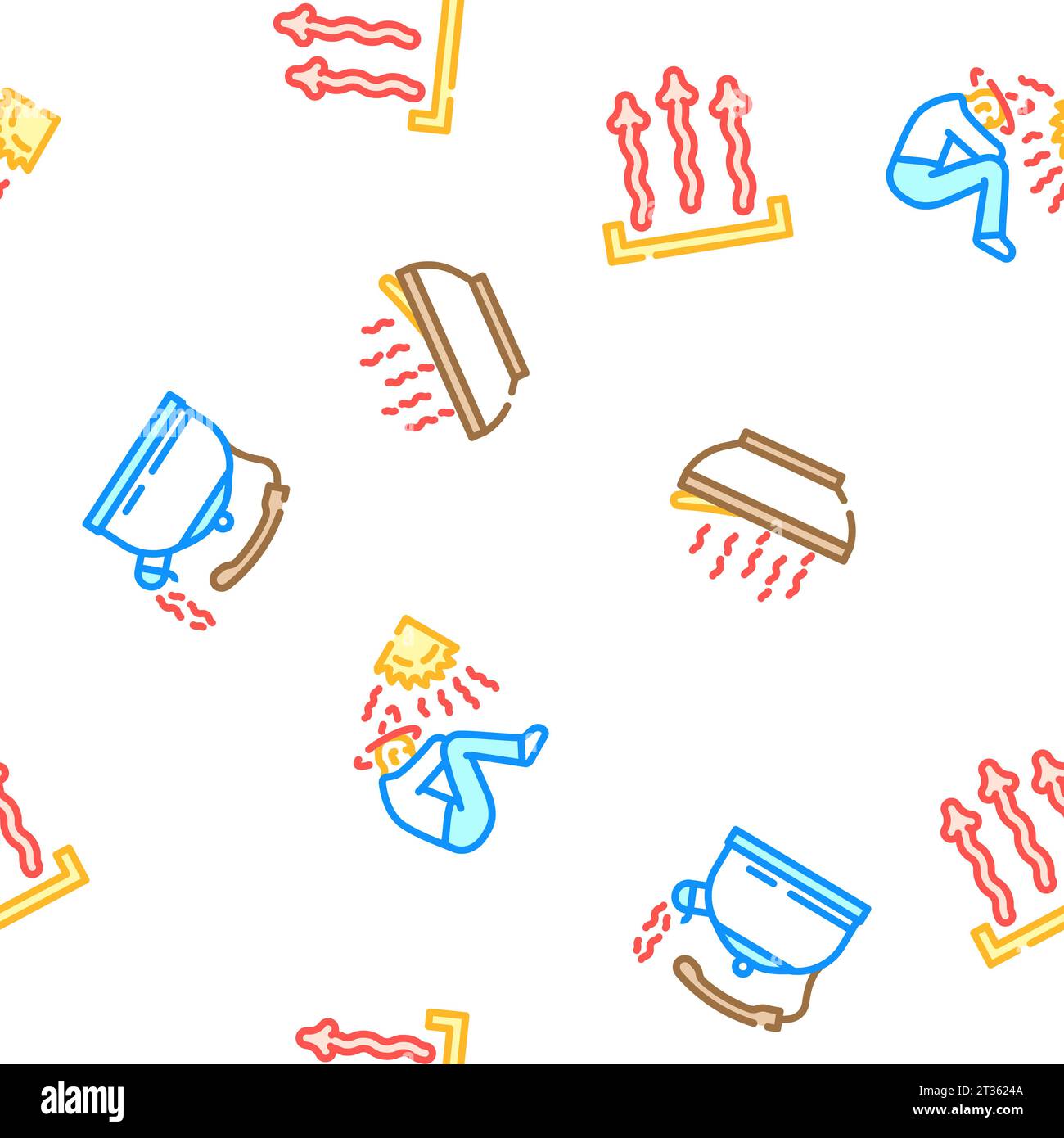 hot heat cold fire vector seamless pattern Stock Vector Image & Art - Alamy