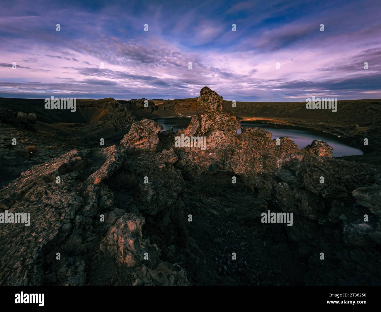Blue Lagoon. Beautiful lagoon inside the crater of an inactive volcano ...