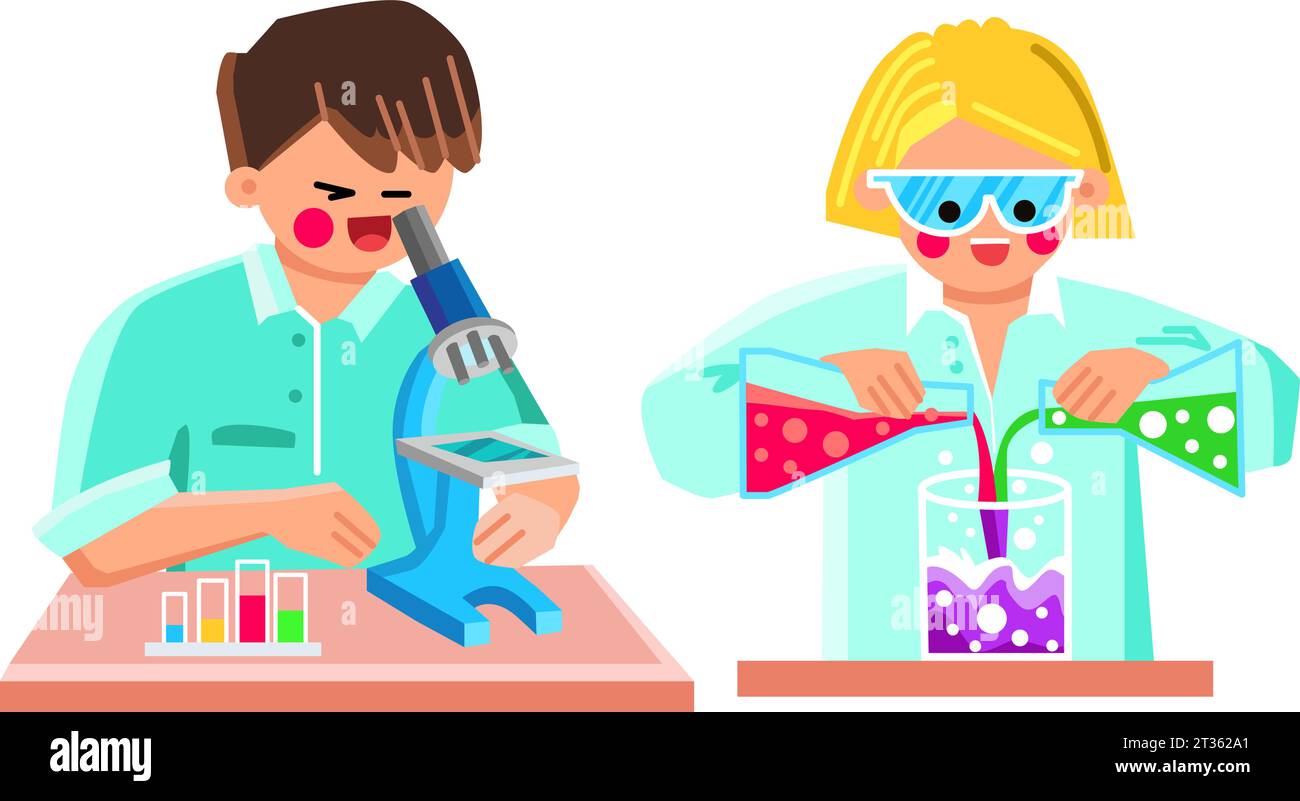 school kids science experiment vector Stock Vector Image & Art - Alamy