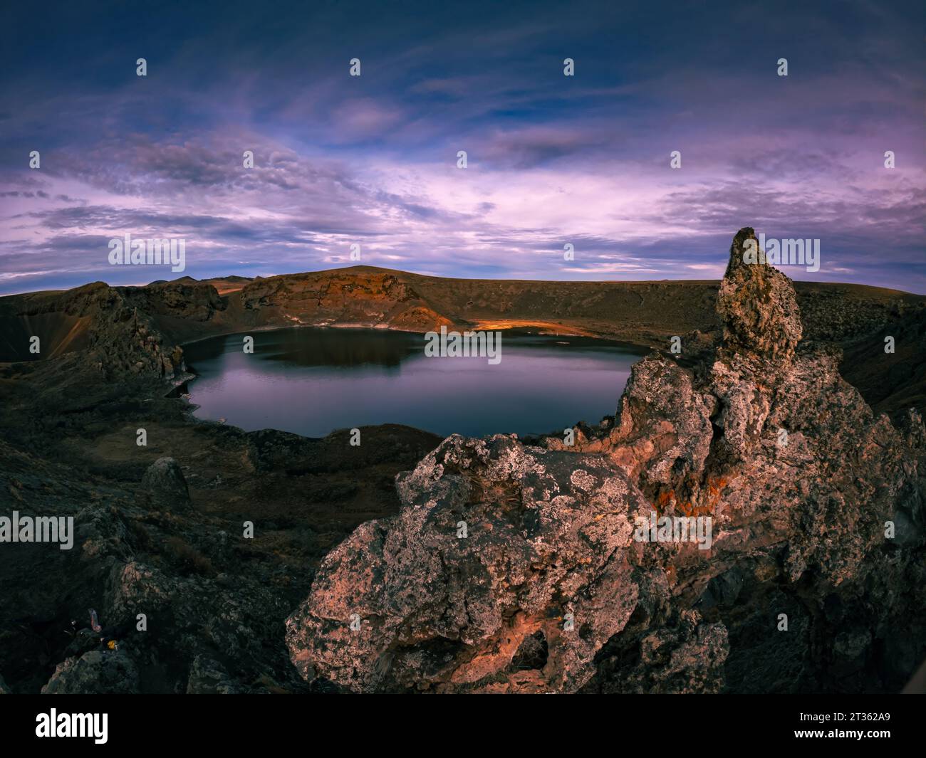 Blue Lagoon. Beautiful lagoon inside the crater of an inactive volcano ...