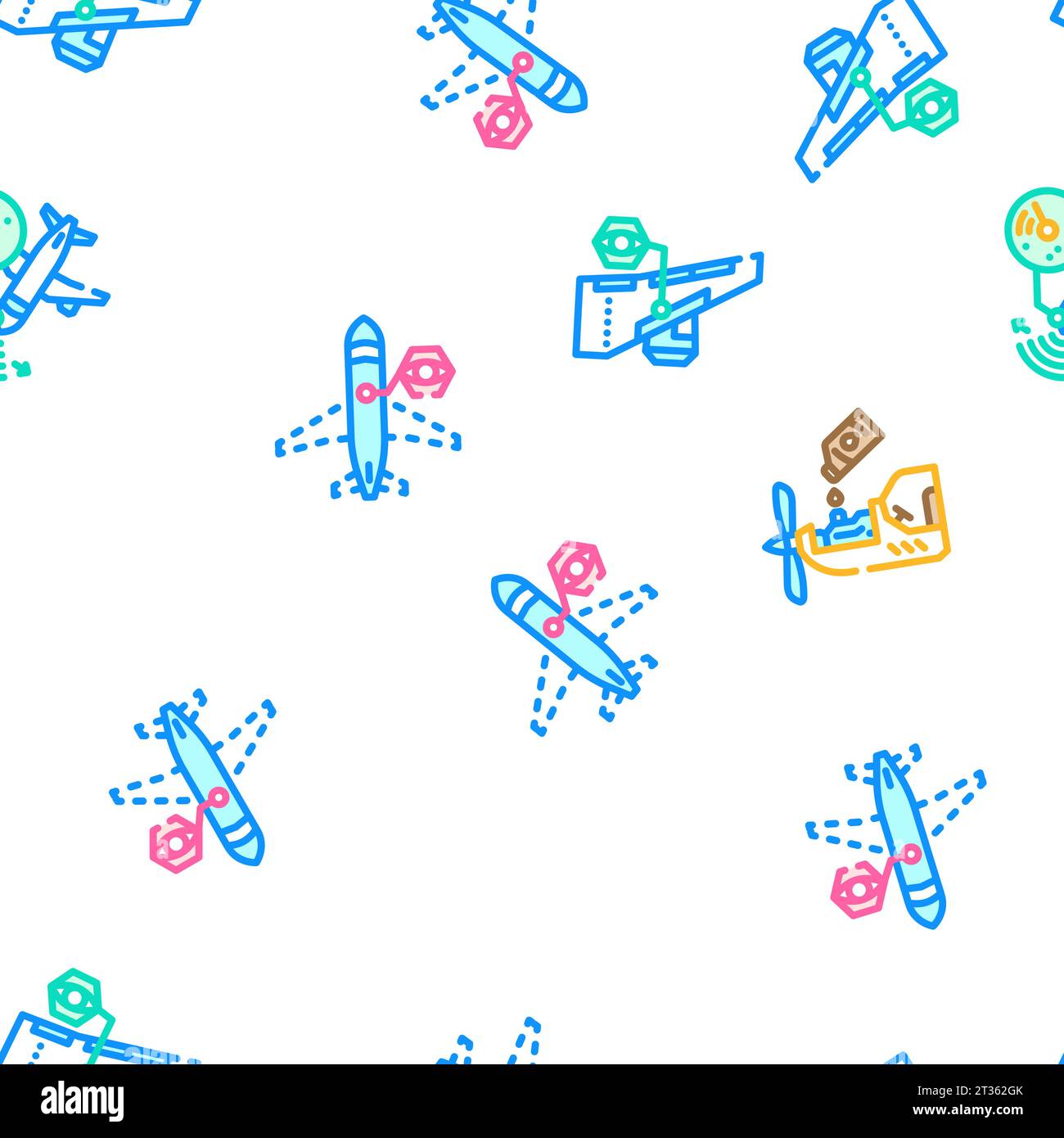 aircraft mechanic aviation seamless pattern vector Stock Vector Image ...