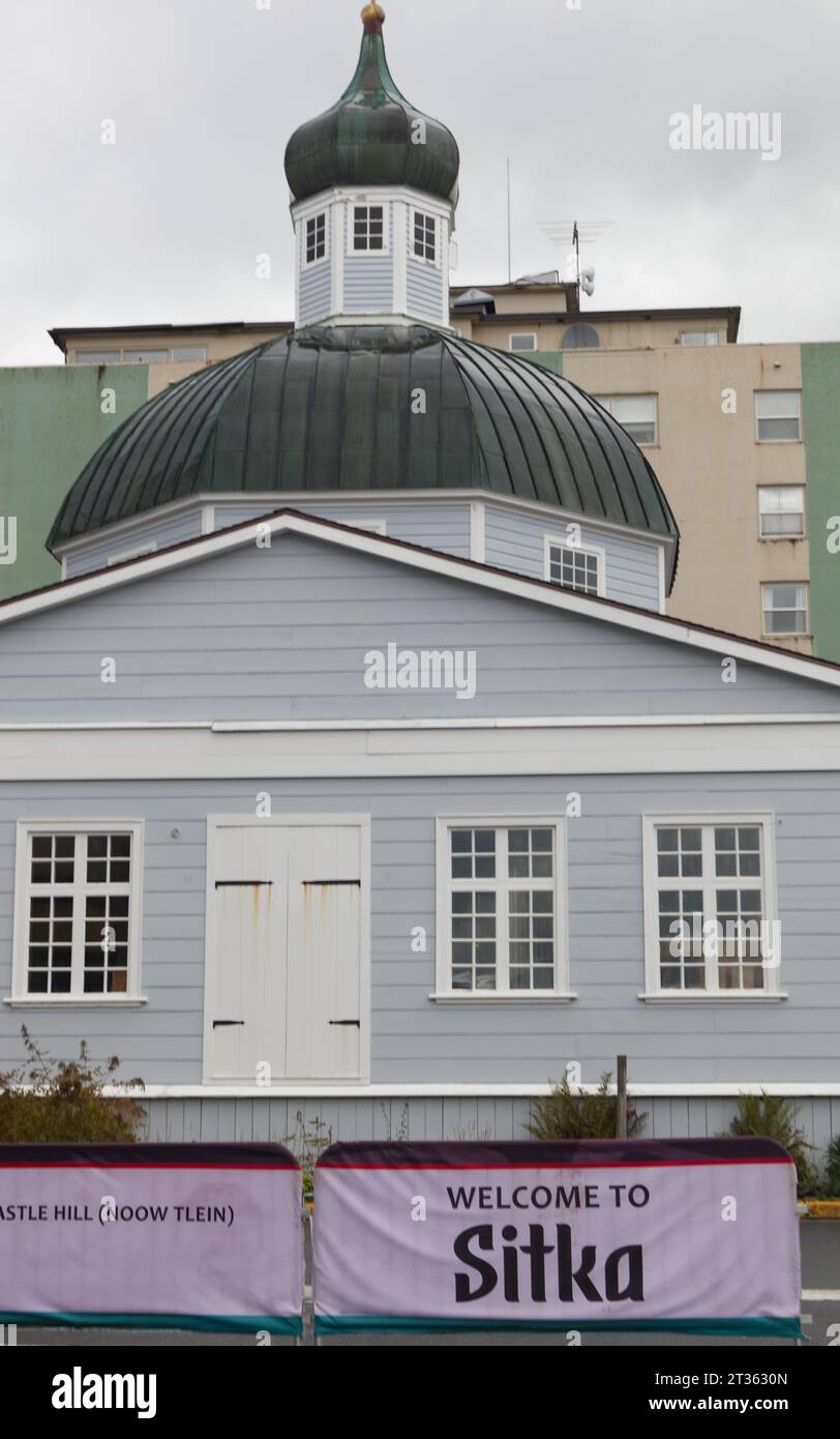 Welcome Sign On Lincoln Street In Sitka Alaska Stock Photo - Alamy
